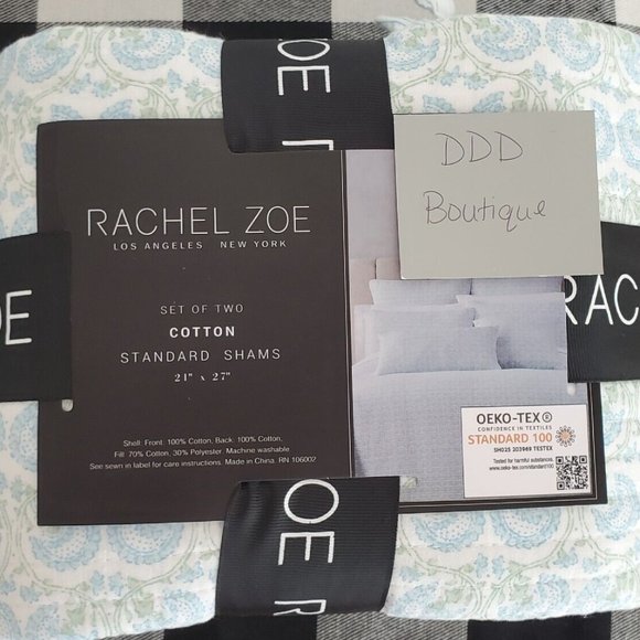 Rachel Zoe | Bedding | Rachel Zoe Shams Light Blue 2 X 27 | Poshmark